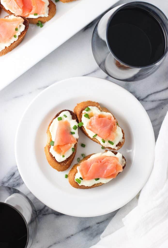 Burrata and Smoked Salmon Crostini - My Sequined Life
