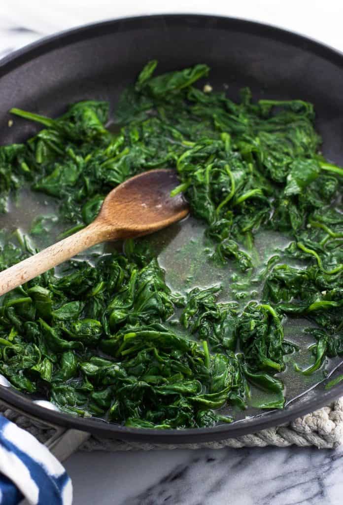 Sauteed Garlic Sesame Spinach - My Sequined Life
