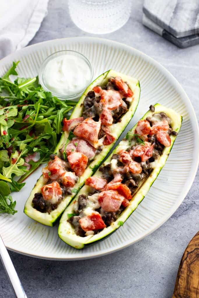 Taco Stuffed Zucchini Boats - My Sequined Life